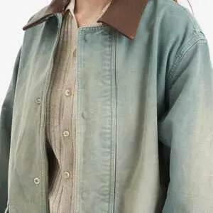 Auralee Organic Cotton Duck Blouson - Ash Green | Editorialist